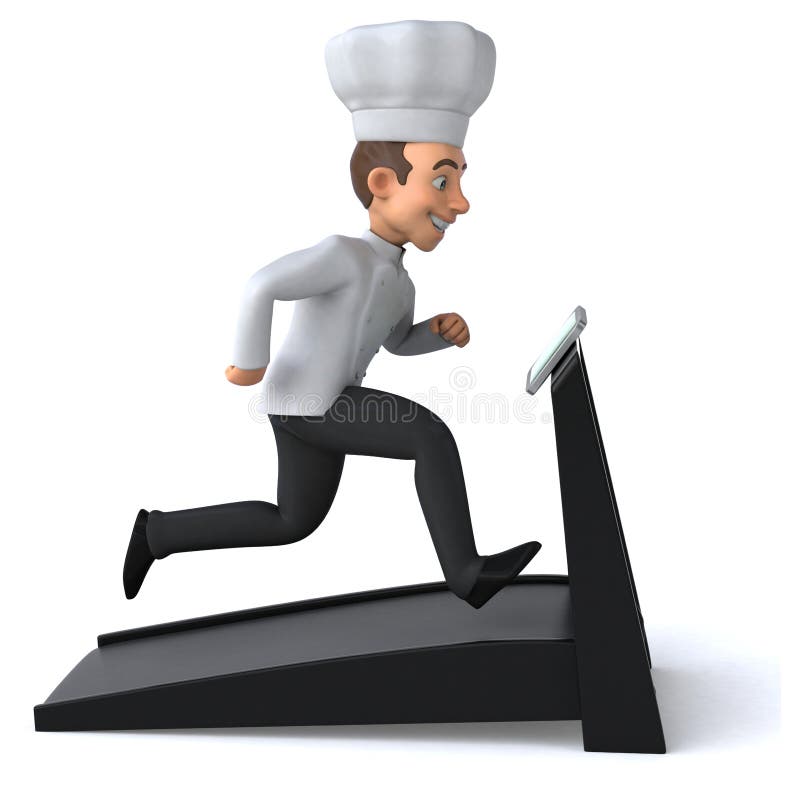 Fun chef running stock illustration. Illustration of moustache - 5540312