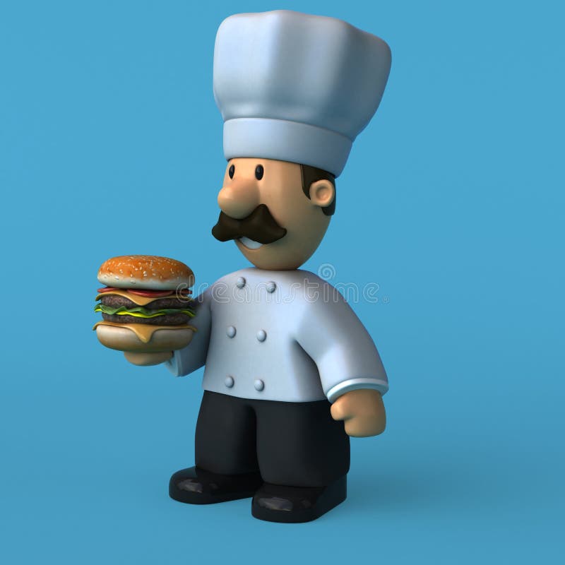 Fun chef - 3D Illustration stock illustration. Illustration of culinary ...
