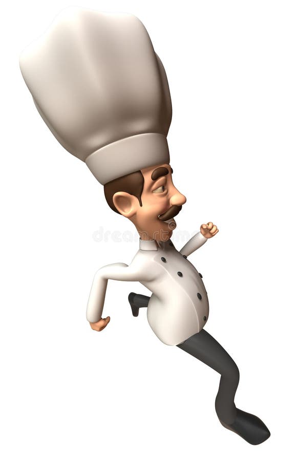 Chef running with pizza stock illustration. Illustration of italian ...