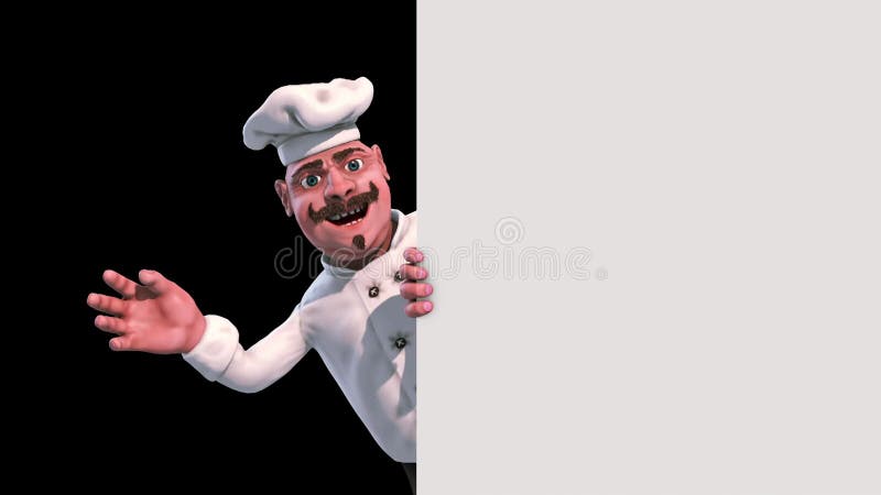 Fun Chef Says Goodbye Alpha Matte 3D Rendering Animation Stock Footage ...