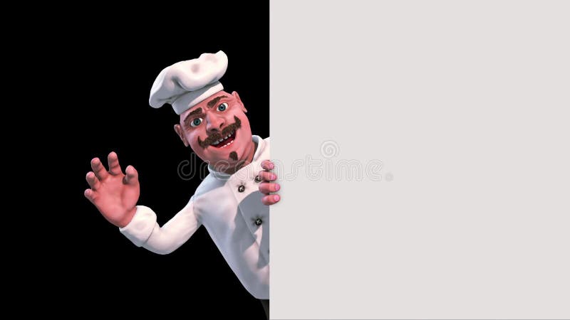 Fun Chef Vegetable Alpha Matte 3D Rendering Animation Stock Footage ...