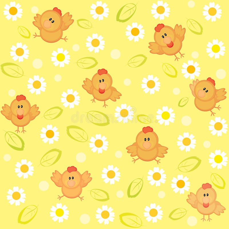 Easter Chicks Seamless Pattern Stock Vector - Illustration of repeated ...