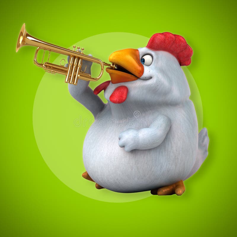 Fun Chicken - 3D Illustration Stock Illustration - Illustration of ...