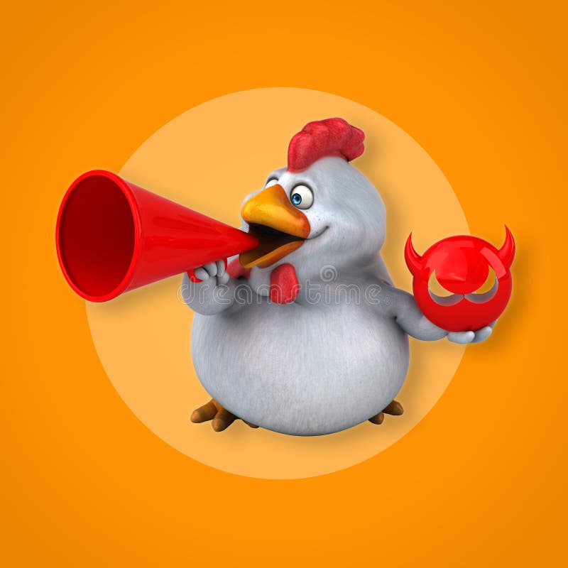 Fun Chicken - 3D Illustration Stock Illustration - Illustration of ...