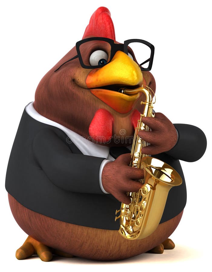Fun Chicken - 3D Illustration Stock Illustration - Illustration of suit ...