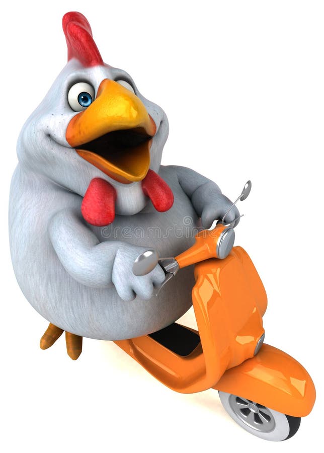 Fun Chicken - 3D Illustration Stock Illustration - Illustration of ride ...
