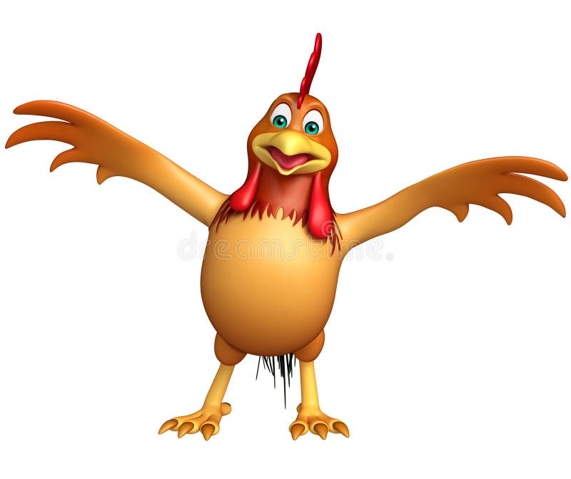 Fun Chicken Funny Cartoon Character Stock Illustration - Illustration ...