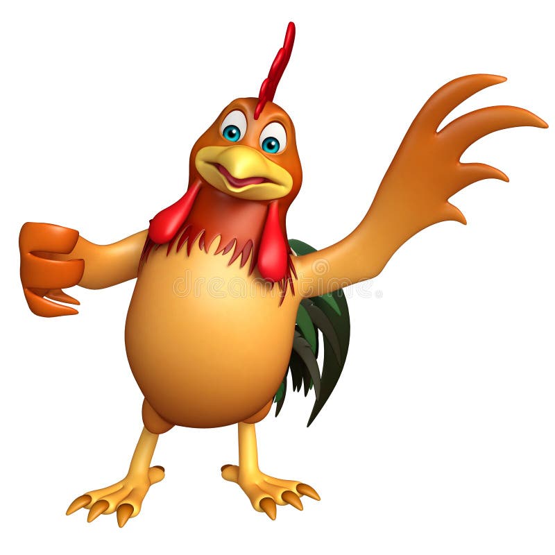 Fun Chicken Funny Cartoon Character Stock Illustration - Illustration ...