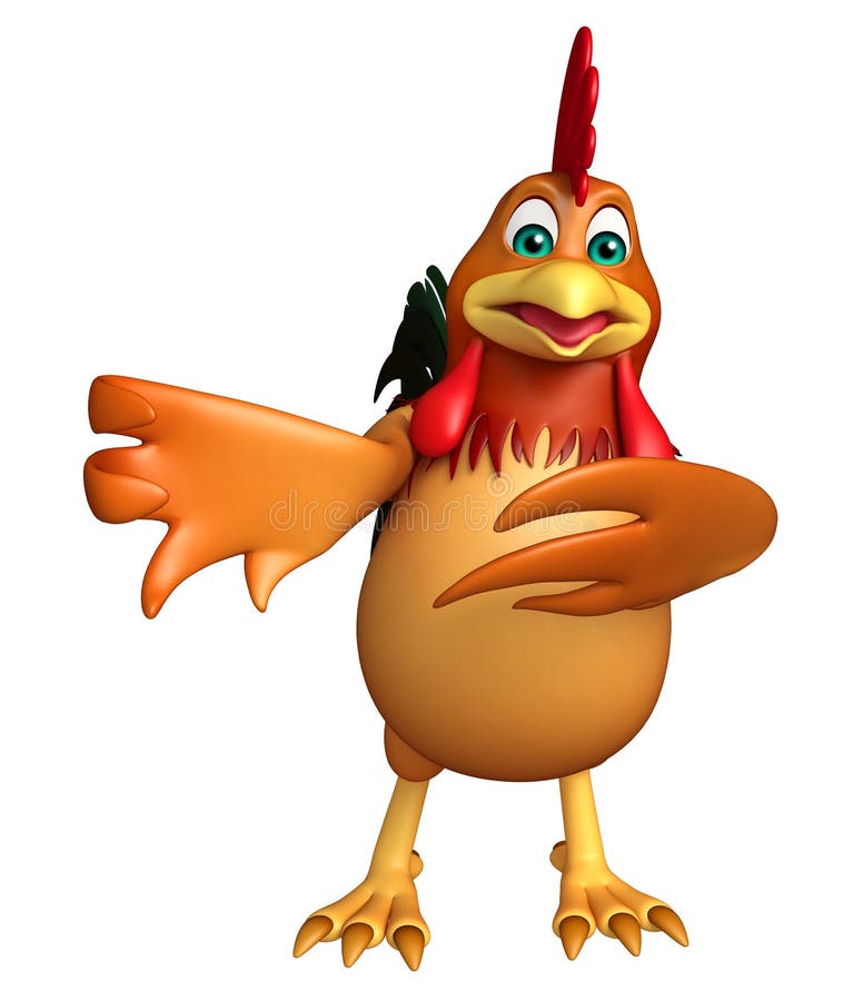 Fun Chicken Cartoon Character With Guitar Stock Illustration ...