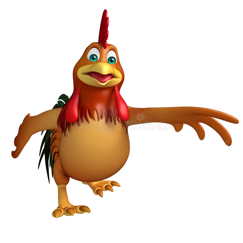 Fun Chicken Funny Cartoon Character Stock Illustration - Illustration ...