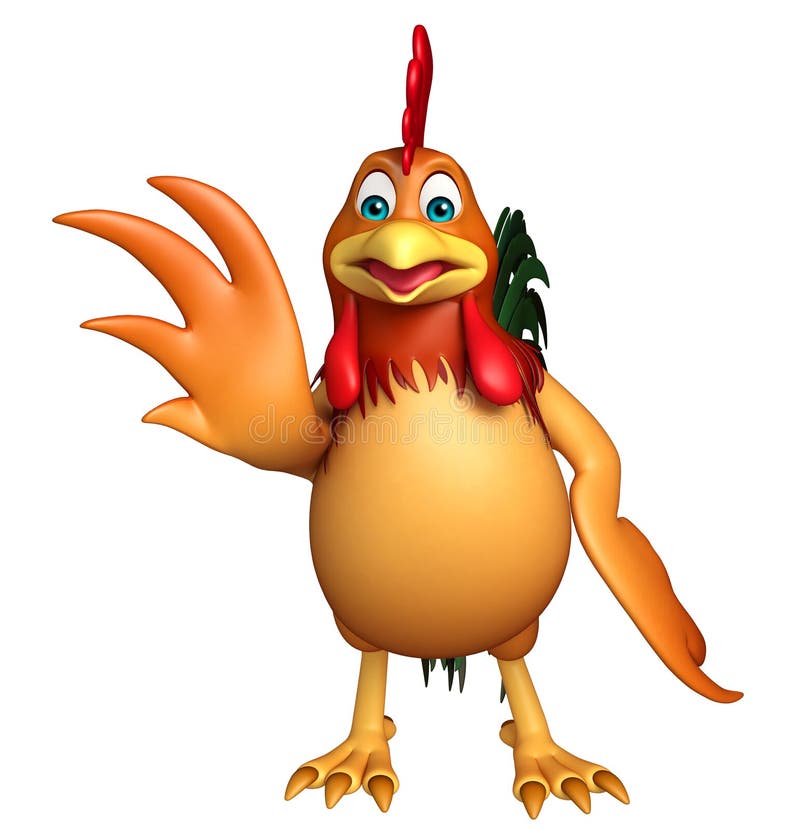 Fun Chicken Funny Cartoon Character Stock Illustration - Illustration ...
