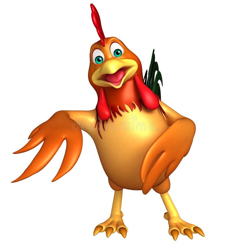 Fun Chicken Funny Cartoon Character Stock Illustration - Illustration ...