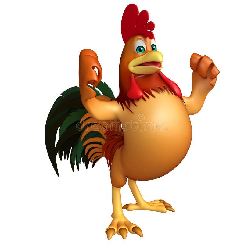 Fun Chicken Funny Cartoon Character Stock Illustration - Illustration ...