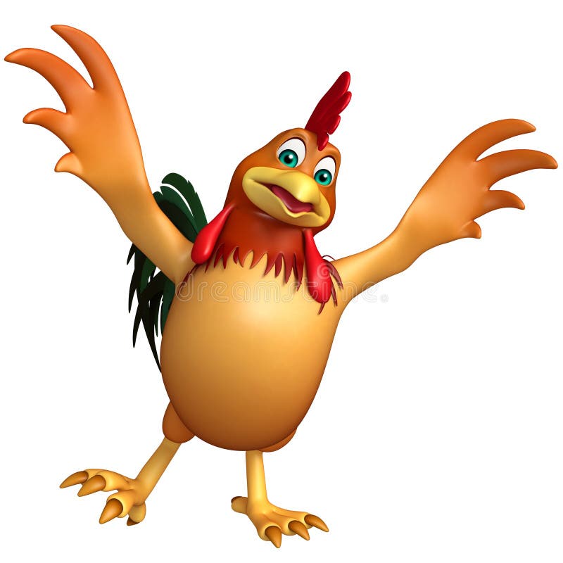Fun Chicken Funny Cartoon Character Stock Illustration - Illustration ...