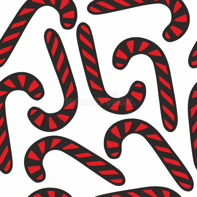 Fun Christmas Candy Sticks Seamless Pattern Stock Vector - Illustration ...
