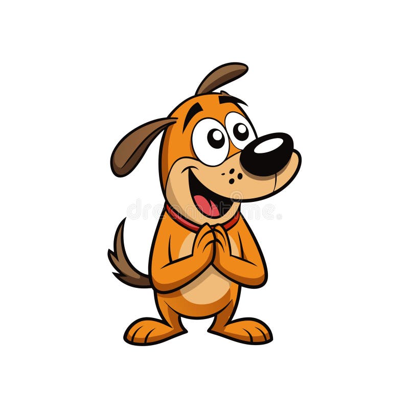 Fun Clapping Dog Character Design Stock Illustration - Illustration of ...