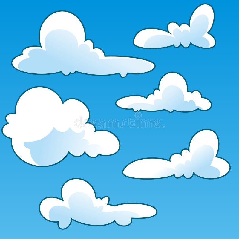 Fun Cloud Cartoon Vector Template Stock Vector - Illustration of ...