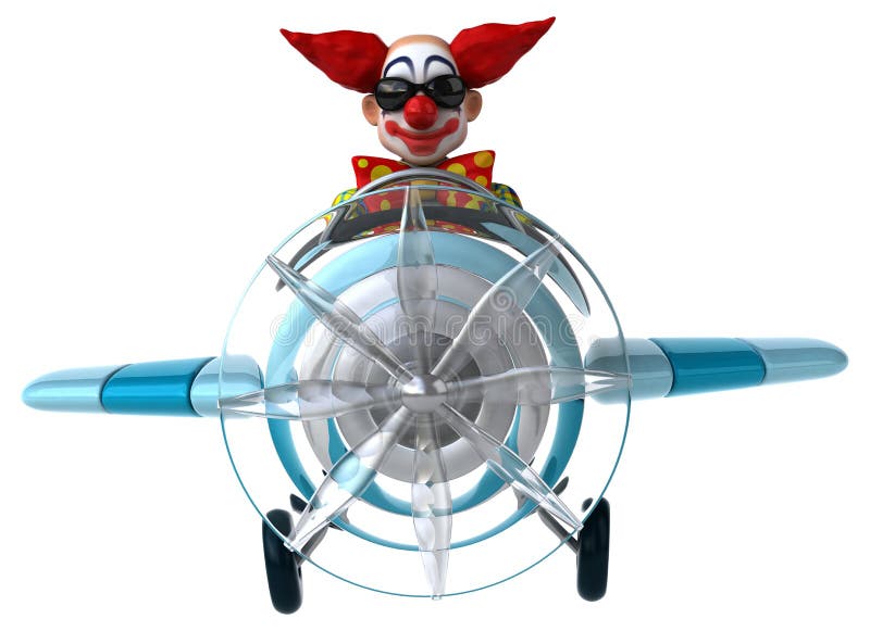 Fun clown stock illustration. Illustration of plane, airline - 59331500