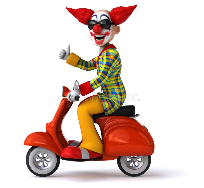 Fun clown stock illustration. Illustration of motorcycle - 85706655