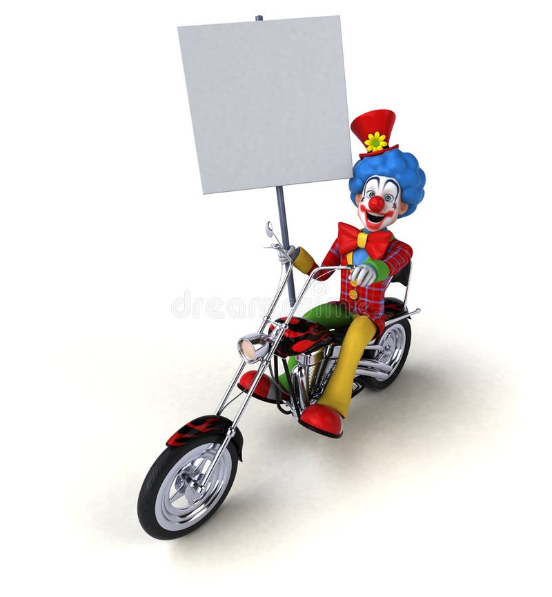 Fun Clown - 3D Illustration Stock Illustration - Illustration of racing ...