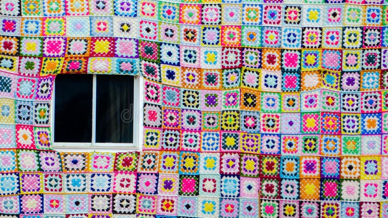 Fun Color Wall House Made with Wool Stock Image - Image of multicolors ...