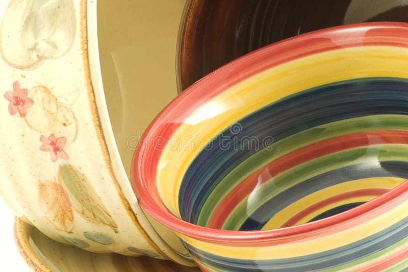 Fun with colored bowls stock image. Image of color, brown - 1879807