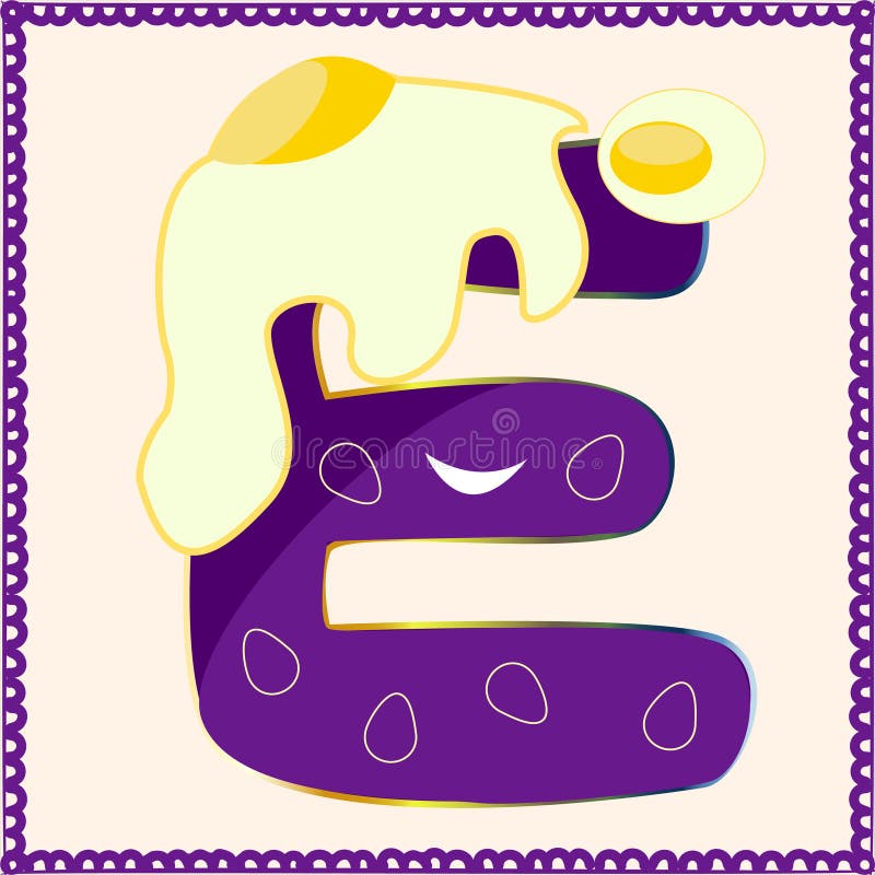 Funny letter E with eyes. stock vector. Illustration of learning ...