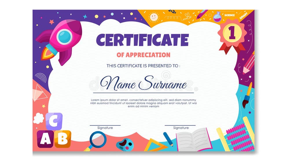 Fun Colourful Certificate Stock Illustrations – 157 Fun Colourful ...