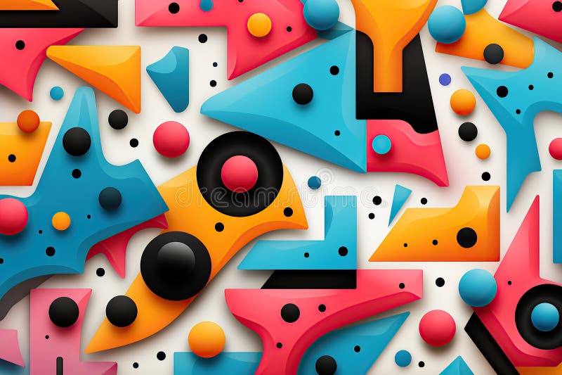 Fun Colorful Geometric Shape Stock Illustration - Illustration of ...