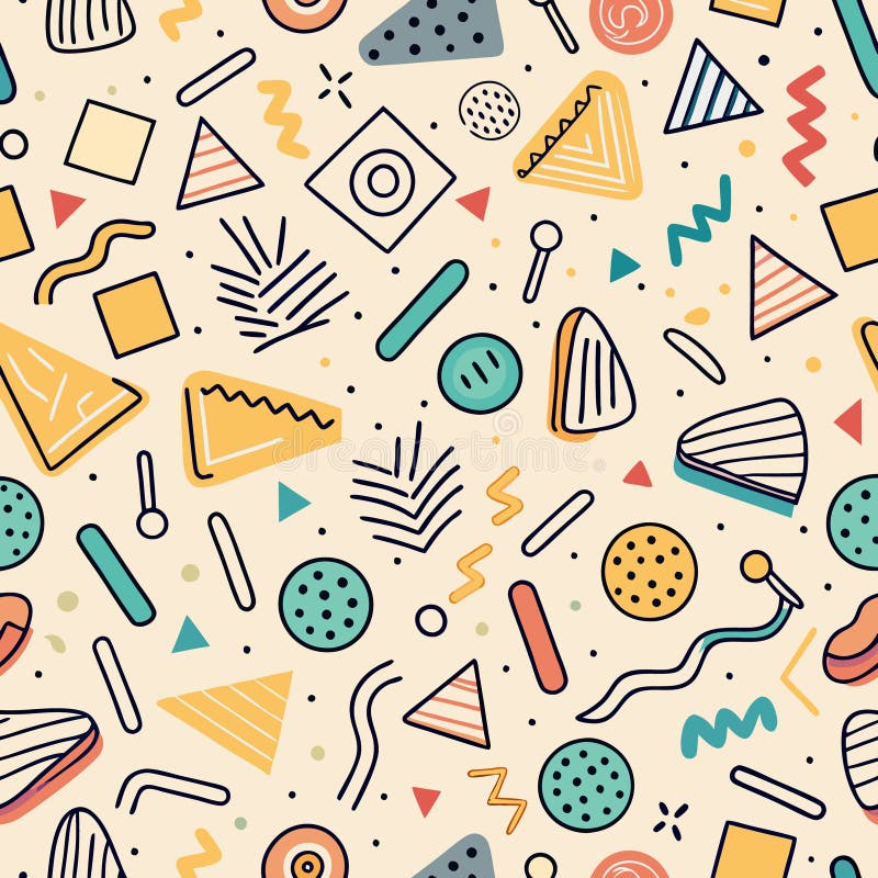 Fun, Colorful Geometric Shapes Create a Playful Pattern Stock ...