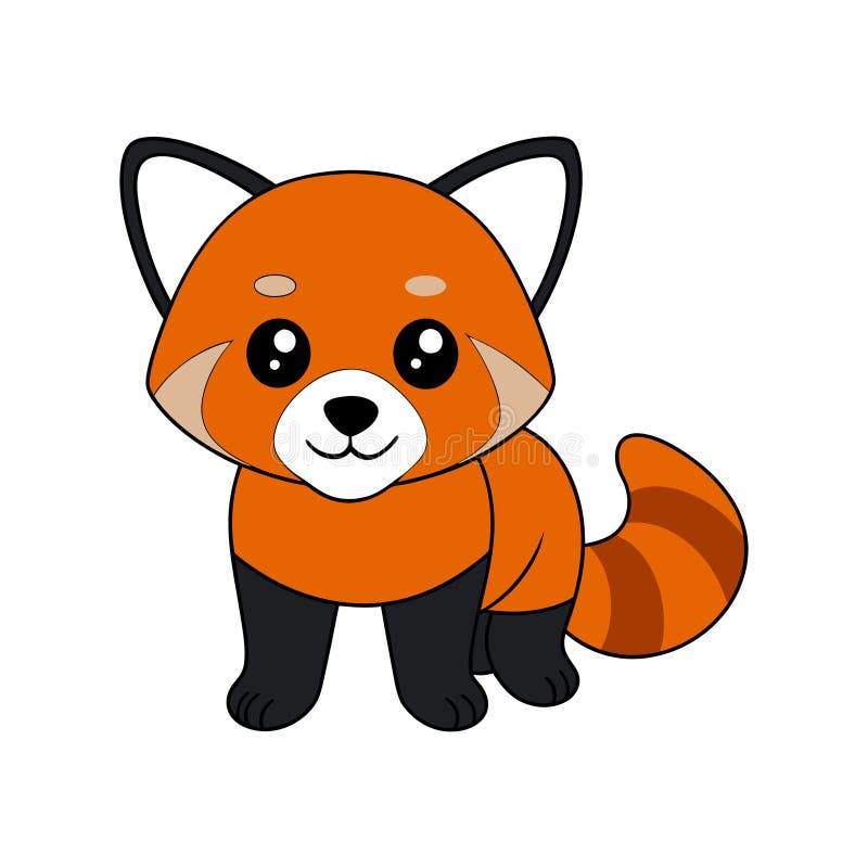 Fun Lesser Panda Coloring Design for Kids Stock Photo - Illustration of ...