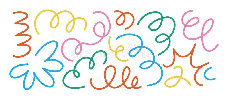 Fun Colorful Line Doodle Background. Wallpaper for Children or Trendy ...