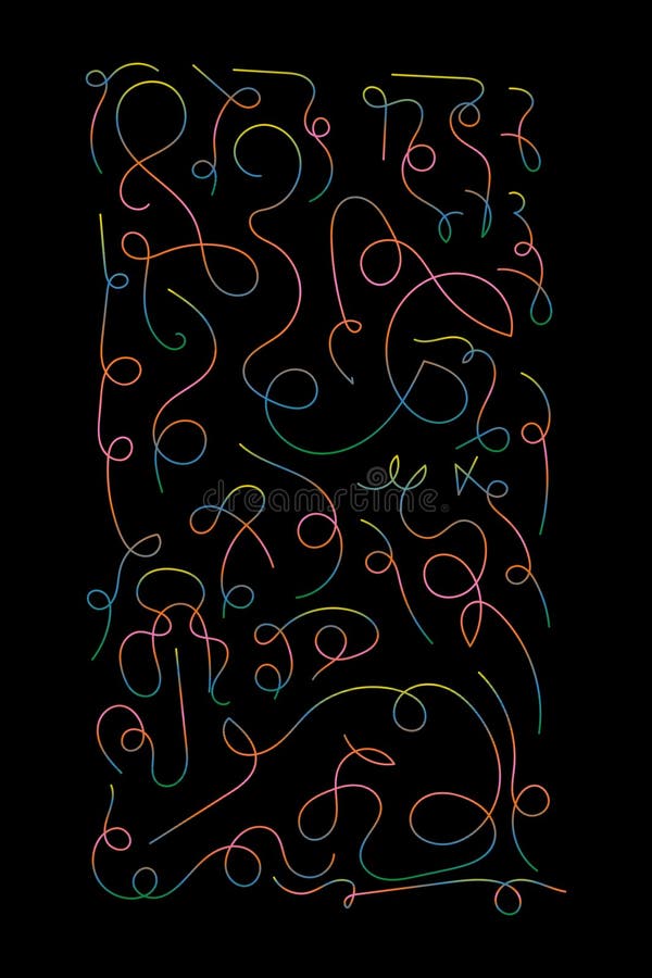 Fun Colorful Line Doodle Pattern. Creative Style Art Children or ...