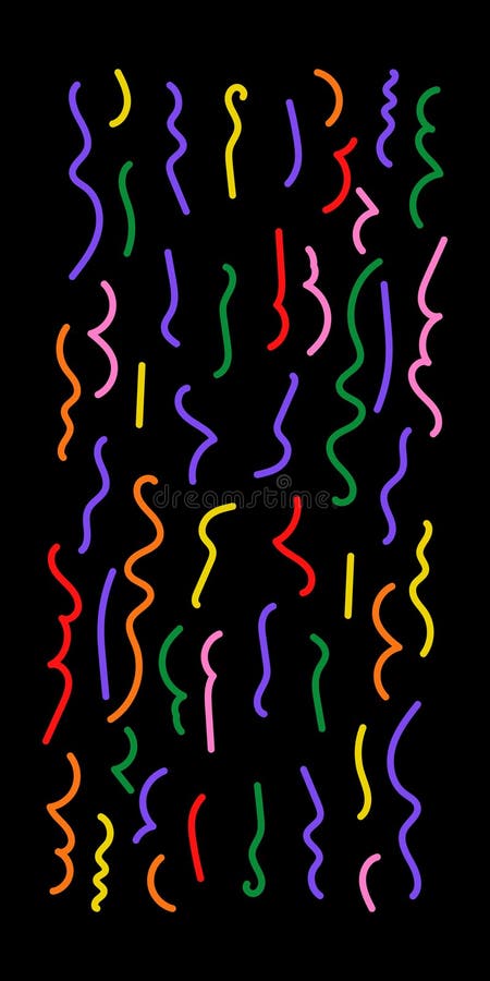 Fun Colorful Line Doodle Pattern. Creative Style Art Children or ...