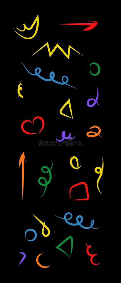 Fun Colorful Line Doodle Pattern. Creative Style Art Children or ...