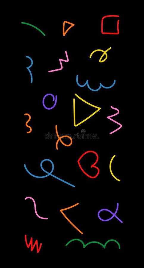 Fun Colorful Line Doodle Pattern. Creative Style Art Children or ...