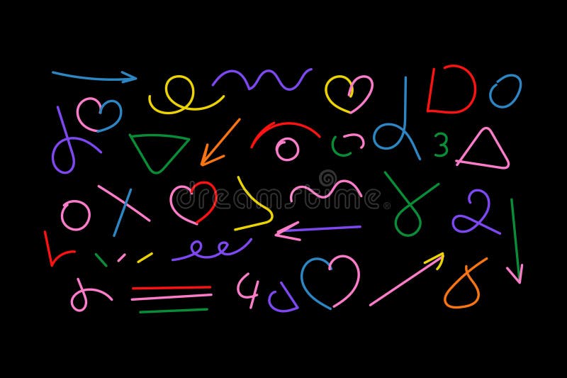 Fun Colorful Line Doodle Pattern. Creative Style Art Children or ...