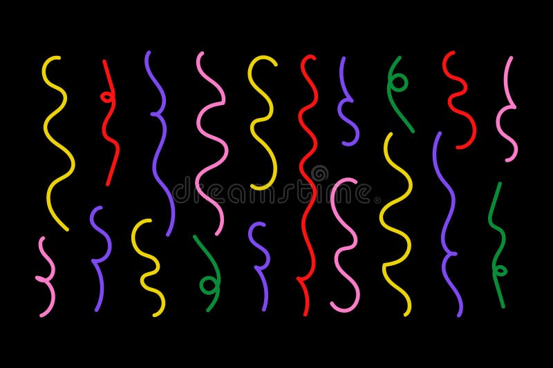 Fun Colorful Line Doodle Pattern. Creative Style Art Children or ...