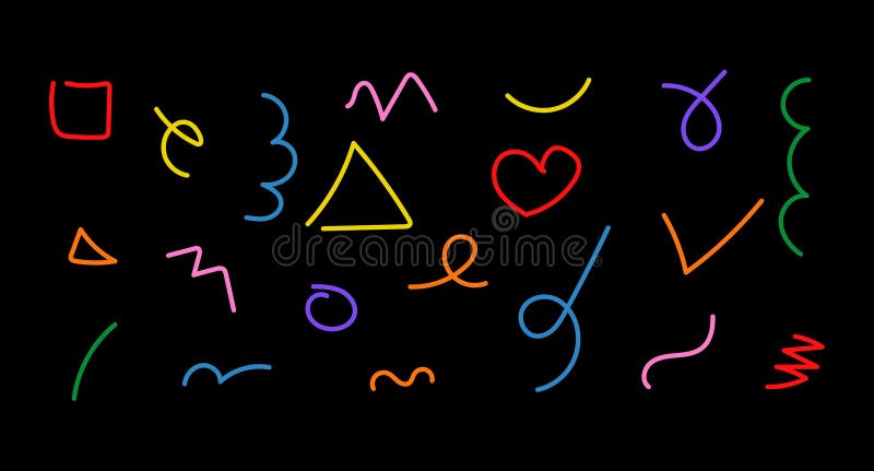 Fun Colorful Line Doodle Pattern. Creative Style Art Children or ...