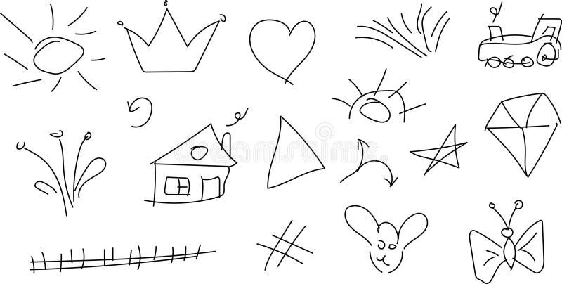 Fun Colorful Line Doodle Pattern. Creative Style Art Children or ...