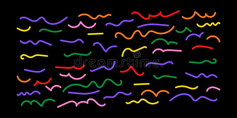 Fun Colorful Line Doodle Pattern. Creative Style Art Children or Childish Skribbl Trendy Design ...
