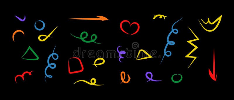 Fun Colorful Line Doodle Pattern. Creative Style Art Children or ...