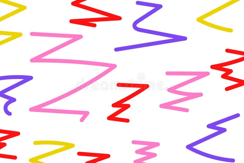 Fun Colorful Line Doodle Pattern. Creative Style Art Children Skribble ...