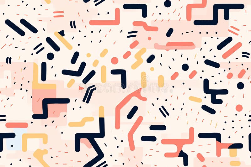 Fun Colorful Seamless Lines Pattern. Bright Simple Abstract Shapes ...