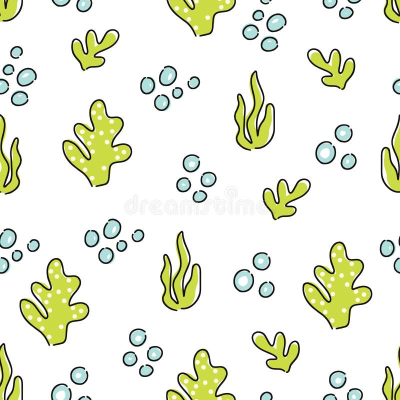 Fun and Colorful Seamless Pattern with Aquatic Elements for Kids. Stock ...