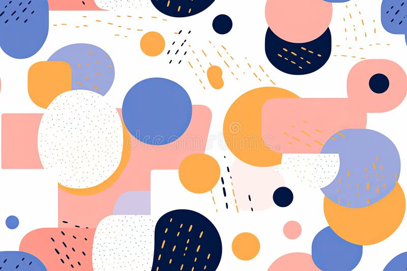 Fun Colorful Seamless Pattern. Bright Simple Abstract Shapes Stock ...