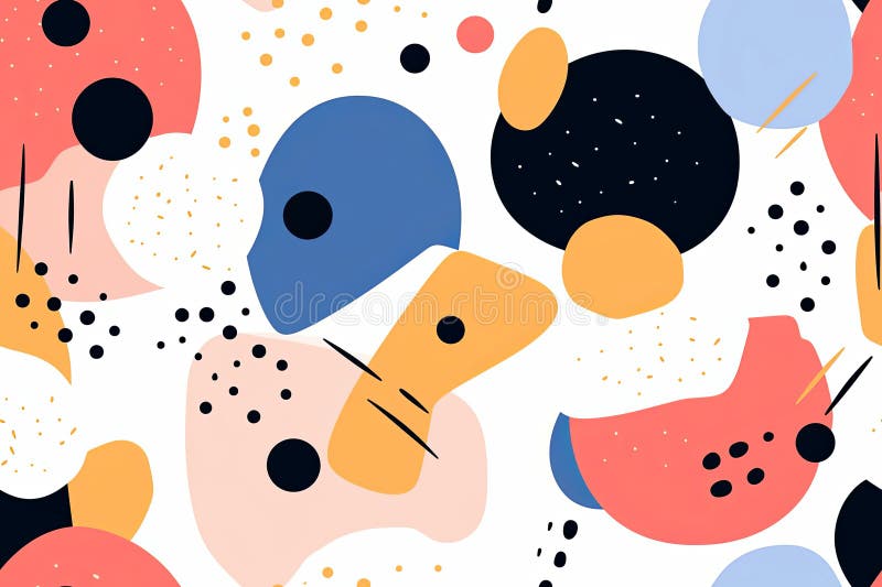 Fun Colorful Seamless Pattern. Bright Simple Abstract Shapes Stock ...