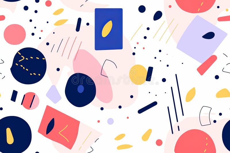 Fun Colorful Seamless Pattern. Bright Simple Abstract Shapes Stock ...