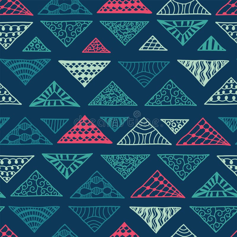 Fun and Colorful Seamless Pattern with Hand Drawn Triangles, Great for ...