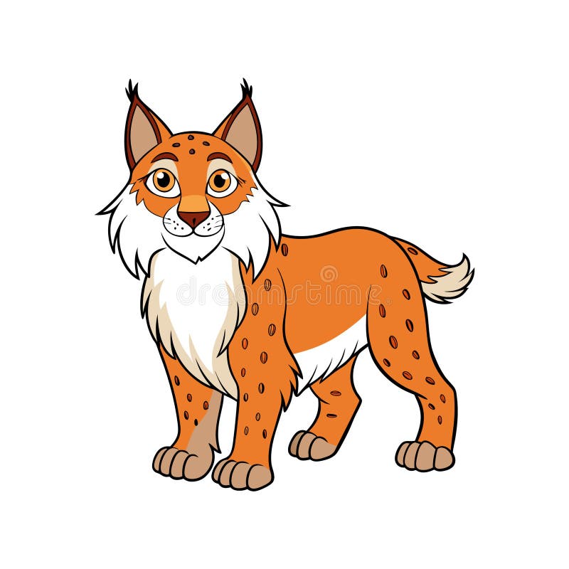 Fun Lynx Coloring Activity for Kids Stock Image - Illustration of ...